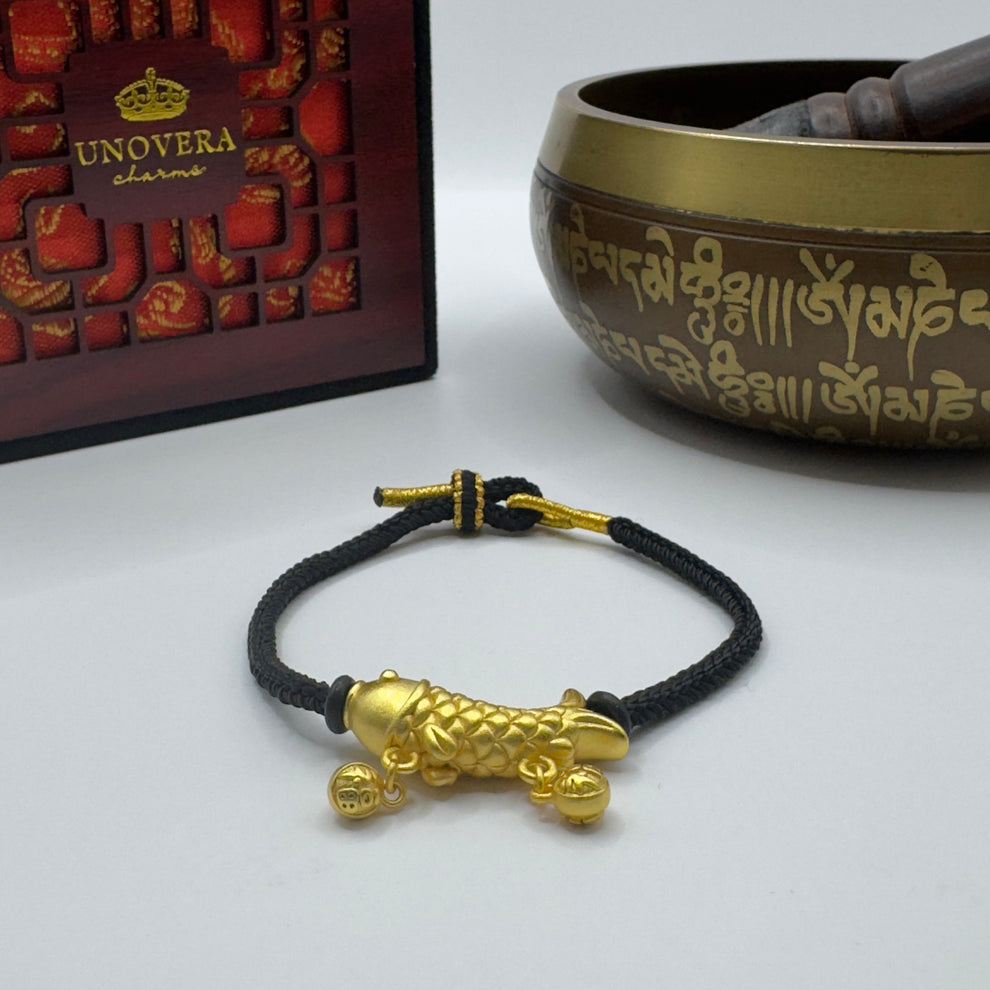 Black String with Gold Baifu Collection for Luck, Prosperity and Stron ...