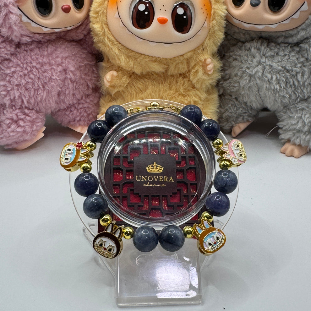 Labubu Charm w/ Color of the Year Purple Jade for Luck, Healing & Prot ...